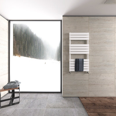 SIMPLE Bathroom White High Heat Output 1200x600mm Towel Rail Radiator ...