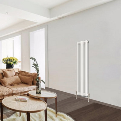 SIMPLE BATHROOMS 1500x380mm Cast Iron 2 Radiator Traditional White ...