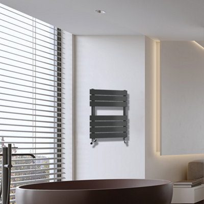 SIMPLE BATHROOMS 650x500mm Towel Rail Radiator Anthracite Heater ...