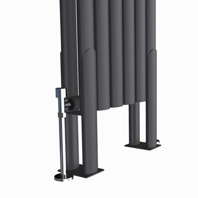 SIMPLE BATHROOMS Anthracite Vertical Oval Column Single Radiator (H ...