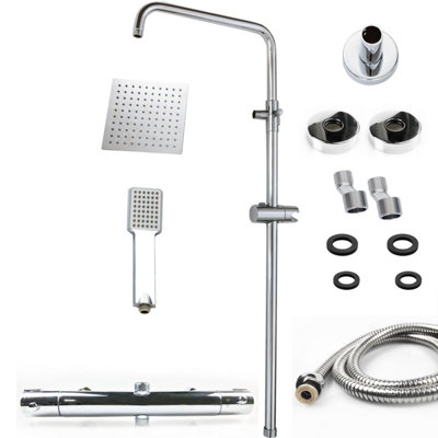 Simple Bathrooms Exposed Thermostatic Mixer Shower Wall-mounted Set ...