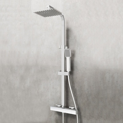 Simple Bathrooms Square Exposed Thermostatic Mixer Shower Set Shower