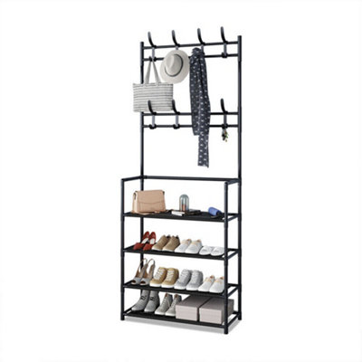 Simple floor standing garment rack, 4-tiers lightweight Shoes Storage ...