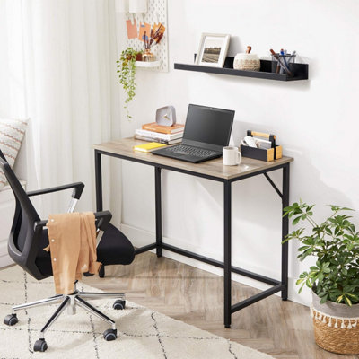 Simple Office Table, Industrial Style Workstation with Easy Setup, Grey ...