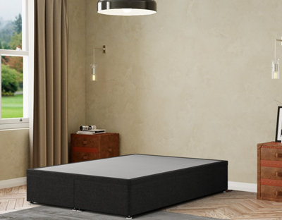 Simple Ottoman Base Linen Black