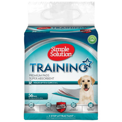 Simple Solution Premium Puppy Training Pads (Pack of 56) Sky Blue (One ...