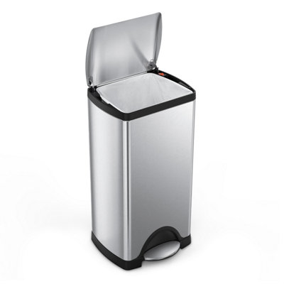 Simplehuman 30L Rectangular Kitchen Pedal Bin, Brushed Stainless Steel