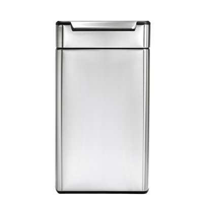 simplehuman 40L Rectangular Touch Bar Kitchen Bin, Stay Open Lid, Fingerprint-Proof, Brushed ...