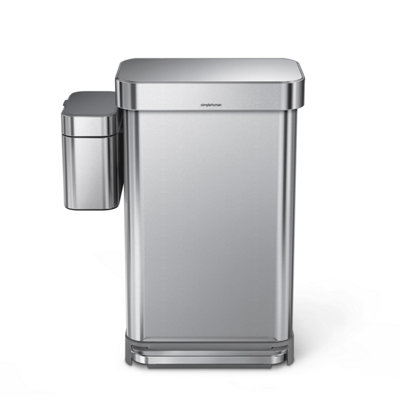 Simplehuman 4L Compost Caddy and Food Waste Bin, Brushed Stainless Steel