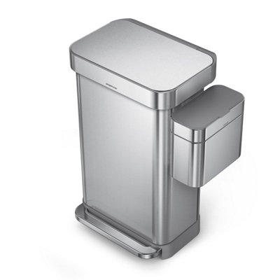 Simplehuman 4L Compost Caddy and Food Waste Bin, Brushed Stainless Steel