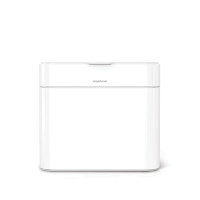 Simplehuman 4L Compost Caddy and Food Waste Bin, White Steel