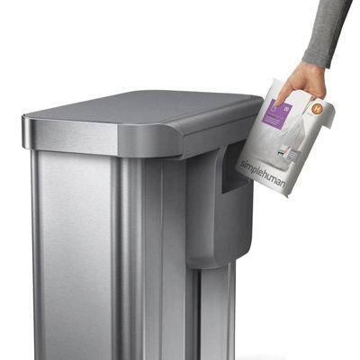 simplehuman 58L Dual Compartment Pedal Bin - Stainless Steel Recycling ...