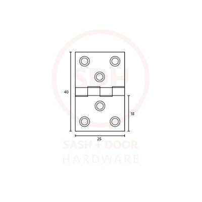 Simplex Steel Baton Rod Hinges (Sold in Pairs) - Brass Plated