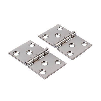 Simplex Steel Baton Rod Hinges (Sold in Pairs) - Polished Chrome