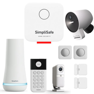 SimpliSafe 9 Piece Home Security & Alarm System with Indoor & Outdoor ...