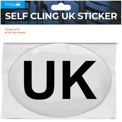 Simply Auto Oval UK Self Cling Sticker Sign Badge Plate Europe Travel ...