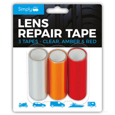 Simply Car Lens Repair Tape Red Amber Clear Headlight Break 1Mx50mm ...