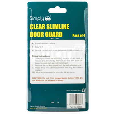 Simply Clear Slimline Car Door Guards Protector Scratch Preventer (Pack ...