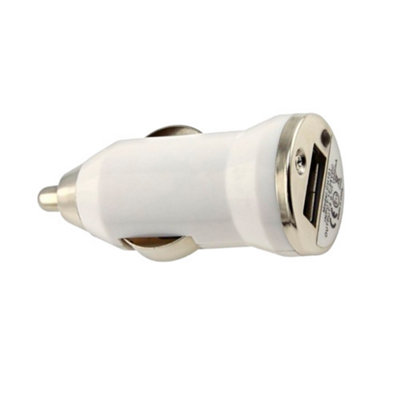 Simply White Single USB Car Charger for Charging Phones and Devices