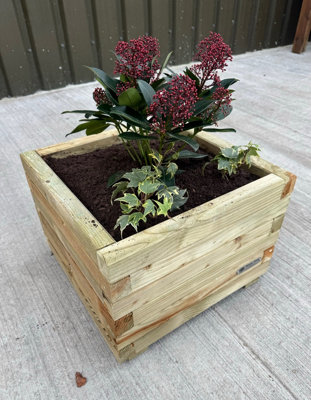 SIMPLY WOOD SIGNATURE CLASSIC SQUARE PLANTER - LARGE