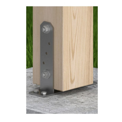 Single 80mm Heavy Duty Hot Dip Galvanised Bolt Down Pergola Post ...
