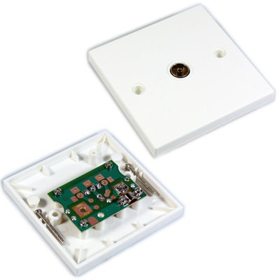 Single Aerial Satellite Coaxial Socket Female Wall Face Plate TV Outlet ...