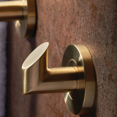 Single Bathroom Robe Hook on Concealed Fix Rose 44.5mm Proj Satin PVD