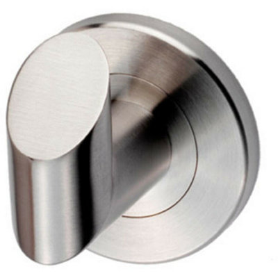 Single Bathroom Robe Hook on Concealed Fix Rose 44.5mm Proj Stainless Steel