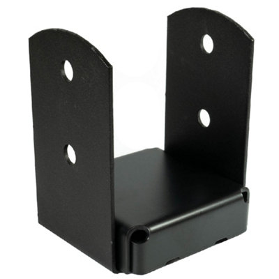 Single Black Down Post Pergola Post Support With A Spacer - Pergola Post Bracket - Post Ground ...