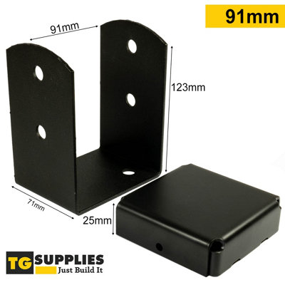 Single Black Down Post Pergola Post Support With A Spacer - Pergola ...