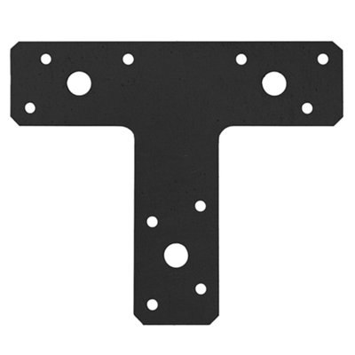 Single Black Heavy Duty 2.5mm Thick Tee Plate Brace Flat T Shape Repair ...