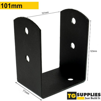 Single Black U Shape Bolt Down Pergola Post Support - Pergola Post ...