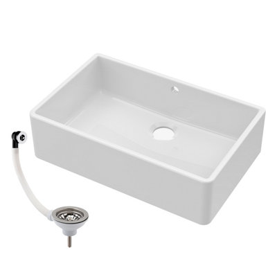 Single Bowl Fireclay Butler Sink with Overflow - 795mm x 500mm x 220mm ...