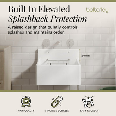 Single Bowl Fireclay Cleaner Sink with Grill & Legs, 515mm x 382mm x ...