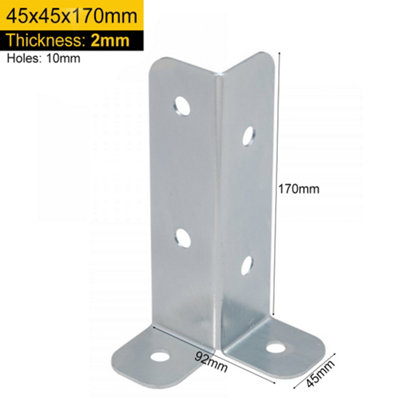 Single Corner Pergola Bolt Down Post Support - Fence Post Corner Bolt ...