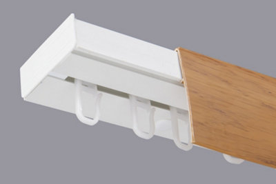 SINGLE CURTAIN CEILING RAIL TRACK PCV 360 CM (L) HOOKS + ALDER COVER