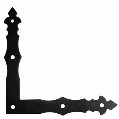 Single Flat Black Decorative Flat Right Angle Bracket - L-Shape Corner ...