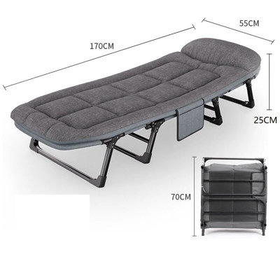 Single Foldable Folding Bed and Mattress Guest Bed Heavy Duty Portable ...