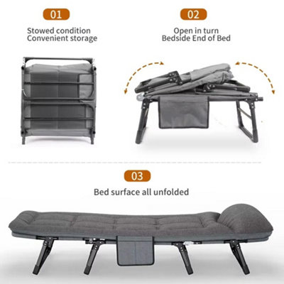 Single Foldable Folding Bed and Mattress Guest Bed Heavy Duty Portable ...