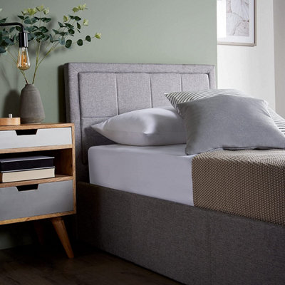 Single Grey Ottoman Storage Bed Frame Gas Lifting With Deluxe Sprung ...