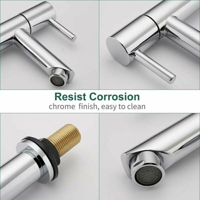 Single handle cold water only basin faucet, durable copper rose gold ...