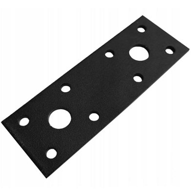 Single Heavy Duty Black Decorative Repair Mending Bracket - Black Flat ...