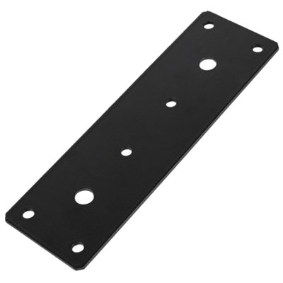 Single Heavy Duty Black Galvanised Repair Mending Bracket - Flat ...