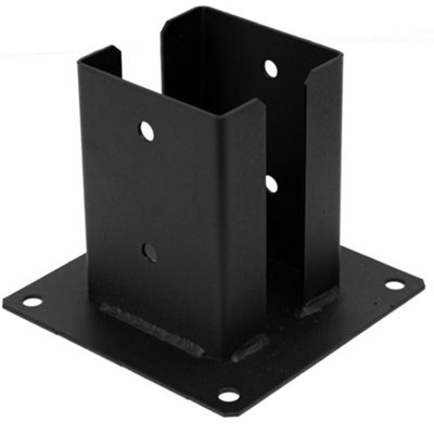 Single Heavy Duty Black Powder Coated Bolt Down Pergola Post Support ...