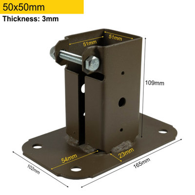 Single Heavy Duty Bolt Down Pergola Post Support - Bolt Down Fence Post ...