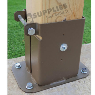 Single Heavy Duty Bolt Down Pergola Post Support - Bolt Down Fence Post ...