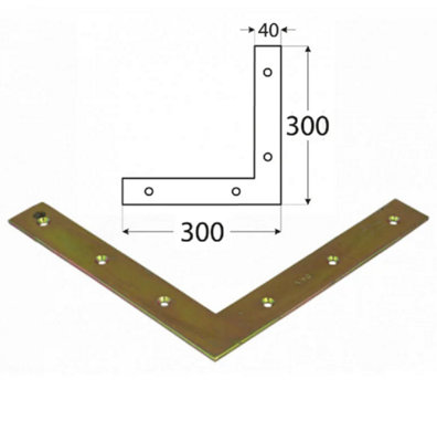 Single Heavy Duty Flat Corner Bracket Repair Brace Mending Plate L ...