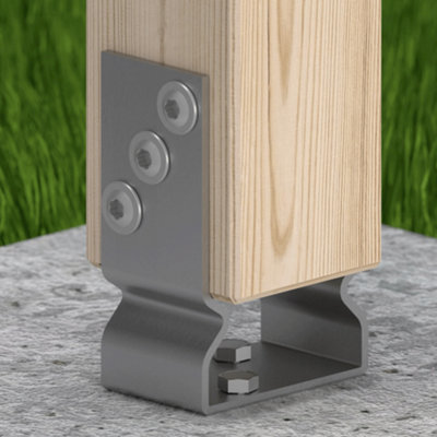 Single Heavy Duty Galvanised Elevated Pergola Bolt Down Post Support ...