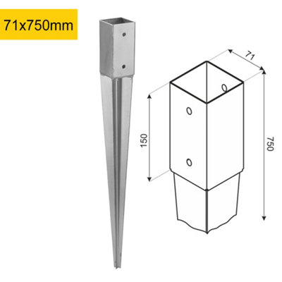 Buy Single Heavy Duty Hot Dip Galvanised Pergola Post Spike - Fence ...