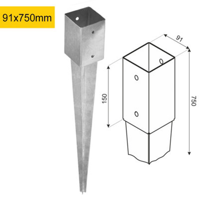 Single Heavy Duty Hot Dip Galvanised Pergola Post Spike - Fence Spike ...